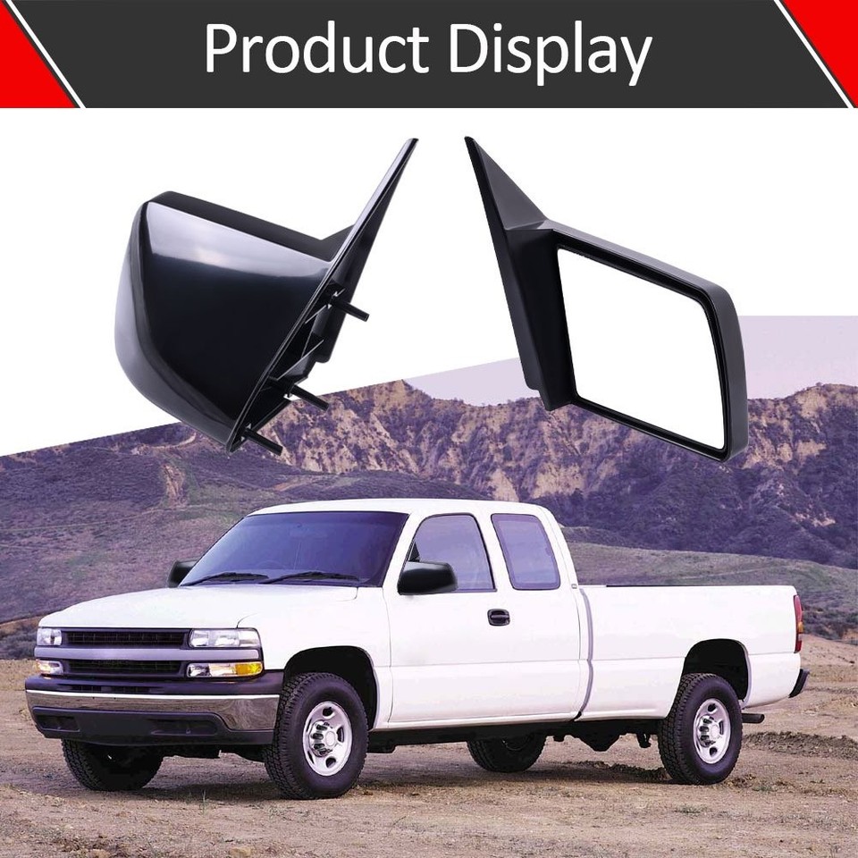 Manual Side View Door Mirror For 88-98 Gmc Chevy Pickup Truck Passenger ...