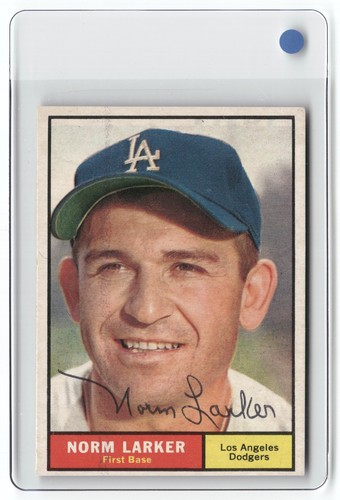 1961 Topps Norm Larker 130 - Historical Autographs IP Auto - LOS ...