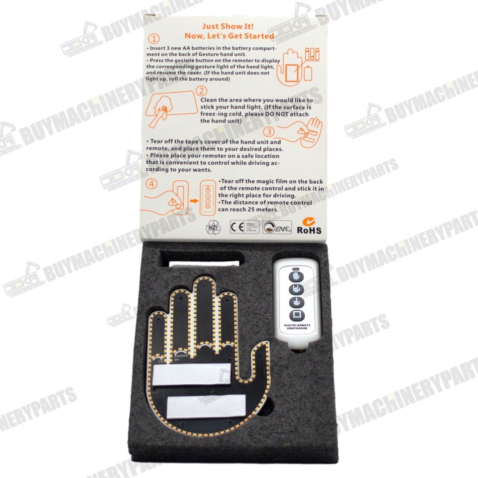 Funny Car Finger Light with Remote, Road Rage Signs Middle Finger ...