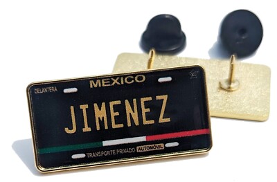 Jimenez Car Plate Pin For Caps Clothing Enamel Badge Pin Mexico Mexican ...