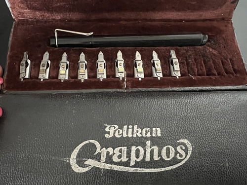 PELIKAN GRAPHOS Stylo À Plume Avec Étui Et Plumes Vintage | eBay