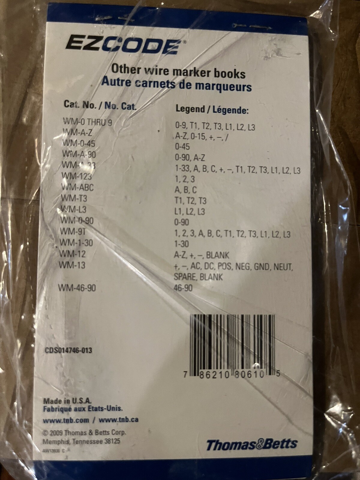 Thomas & Betts EZ Wm-a-z Wire MKR Bk-3x5 Vnyl Clth L (pack of 10) for ...