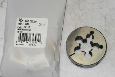 CLEVELAND 7/8"-9 x 2-1/2" OD Carbon Steel Round Adjustable Split Die ...