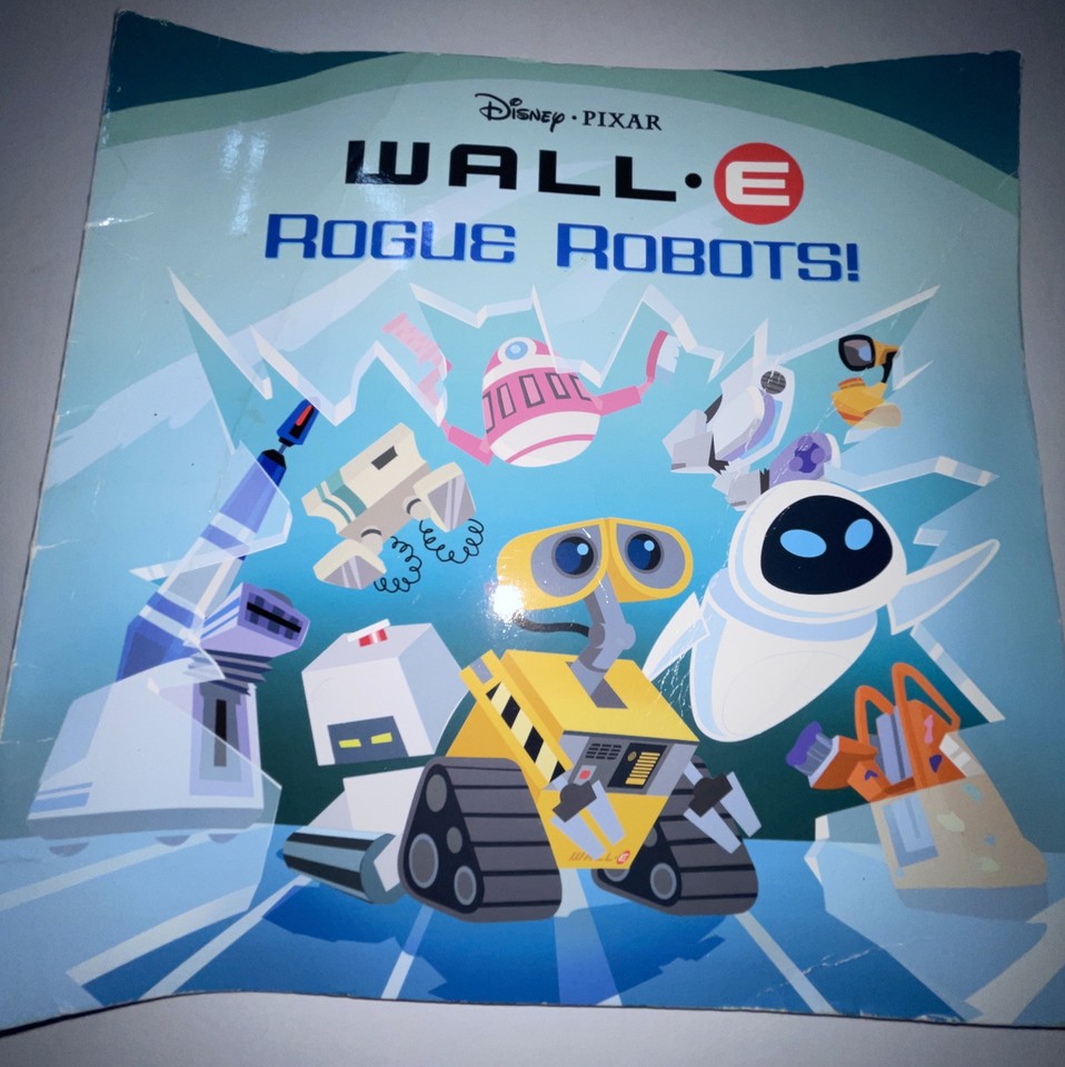 Disney Pixar Wall-e Lot Cup & Book Rogue Robots designs Walle Eve | eBay