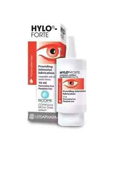 3 x Hylo-Forte 10 ml INTENSE Lubricating Eye Drops Dry Eyes Itchy Eyes ...