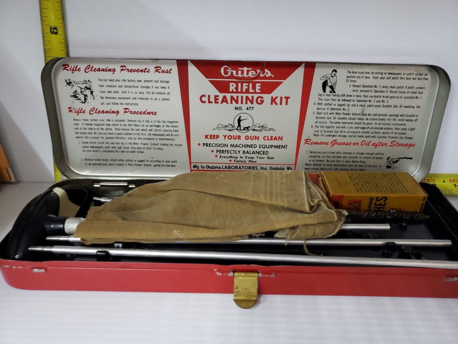 VINTAGE outers gunslick rifle kit 22 cal. STORAGE BOX | eBay