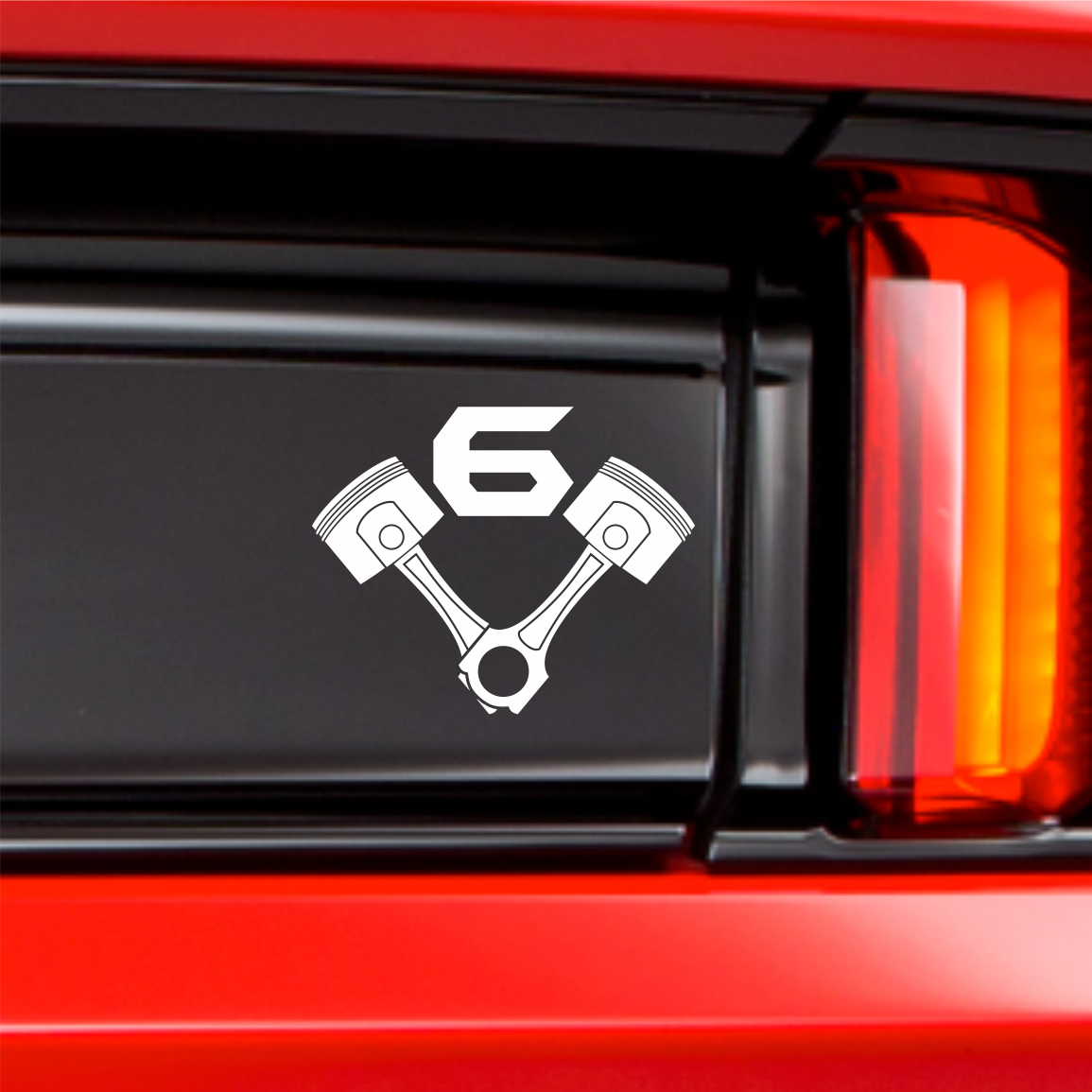 V6 Pistons Bumper Sticker Vinyl Decal Label Muscle Car Decal Fits Ford ...