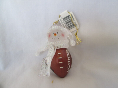 NFL Baltimore Ravens Snowman & Wilson Football Christmas Ornament New W ...