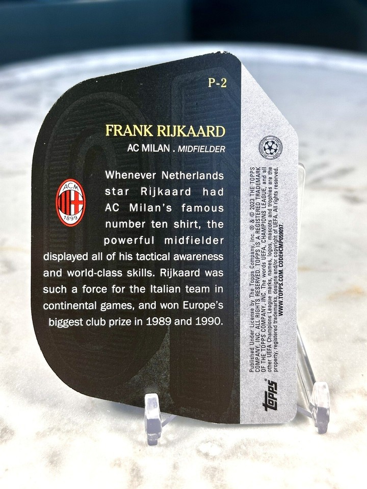 2022-23 Topps UEFA UCL Frank Rijkaard Perfection 10 Die Cut #P-2 AC ...