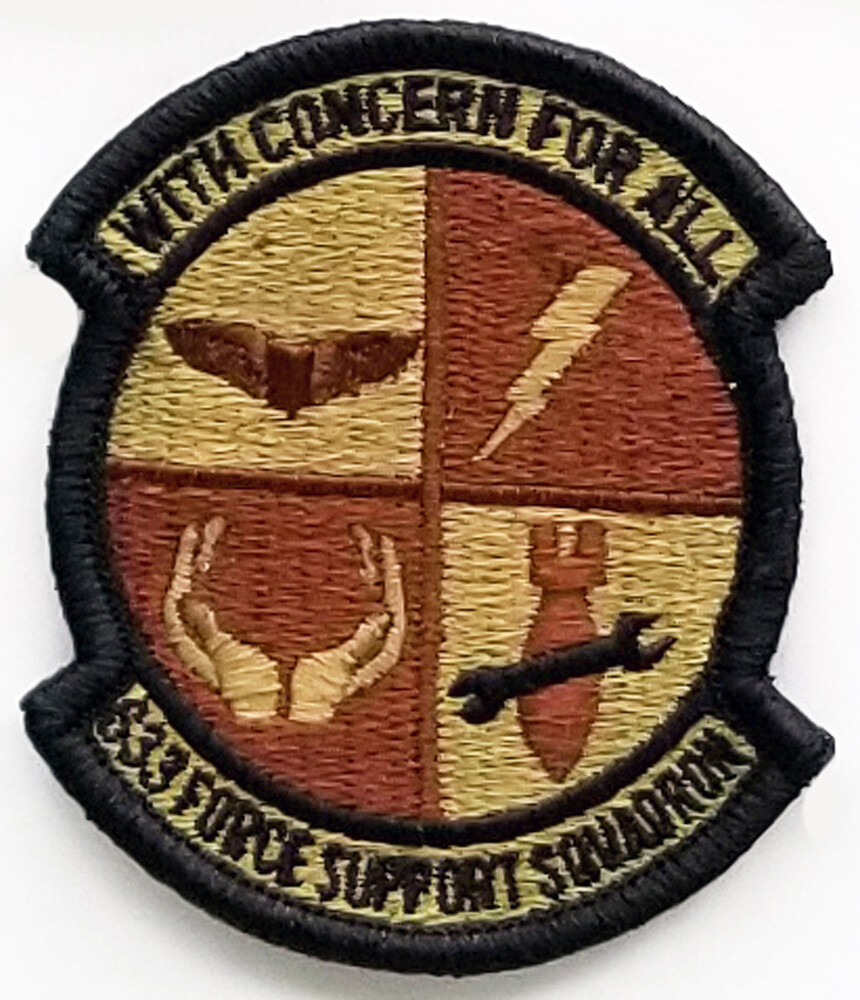 US Air Force 633rd force Support Squadron Subdued Hook Back Patch | eBay