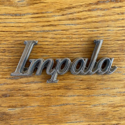 Chevrolet Impala Chrome Script Emblem Metal 4" Chevy Vintage 70s 1970 ...