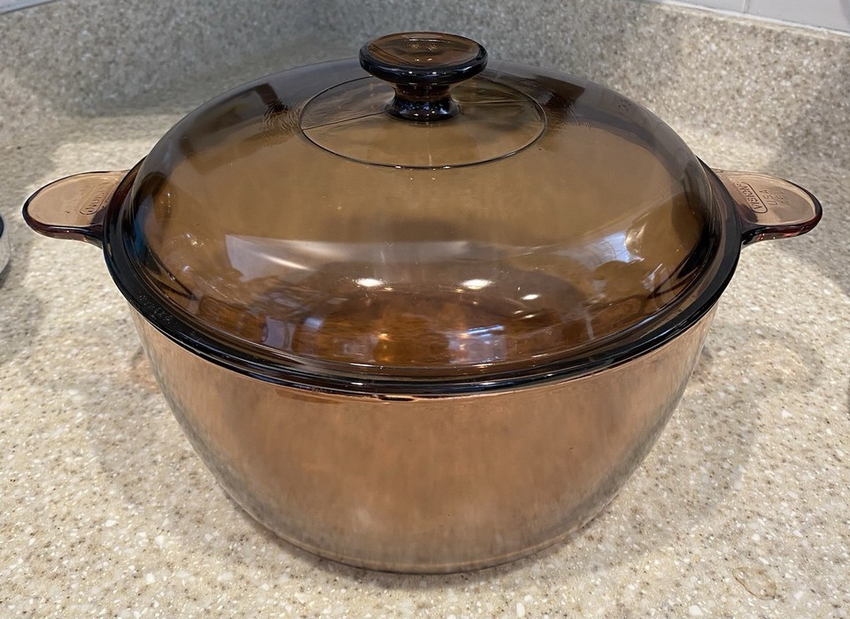 Corning Ware Pyrex Amber Vision Ware Lid 4.5L Vintage Dutch Oven Stock ...