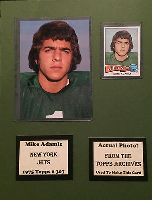 1975 Topps # 307 Mike Adamle Jets Photo Card Matte 11x14 Actual Photo ...