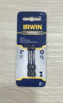 Irwin IWAF32PH12 #1 Phillips Impact Power Bits, 2" Length, 2 Pack | eBay