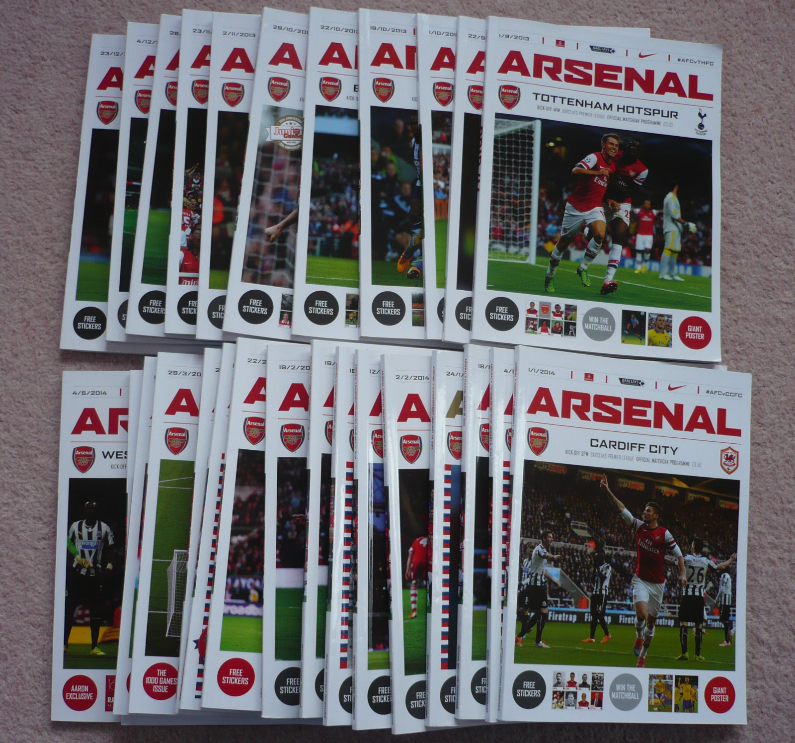 Arsenal Home Programmes 2013/14 - Select from the drop down menu | eBay UK