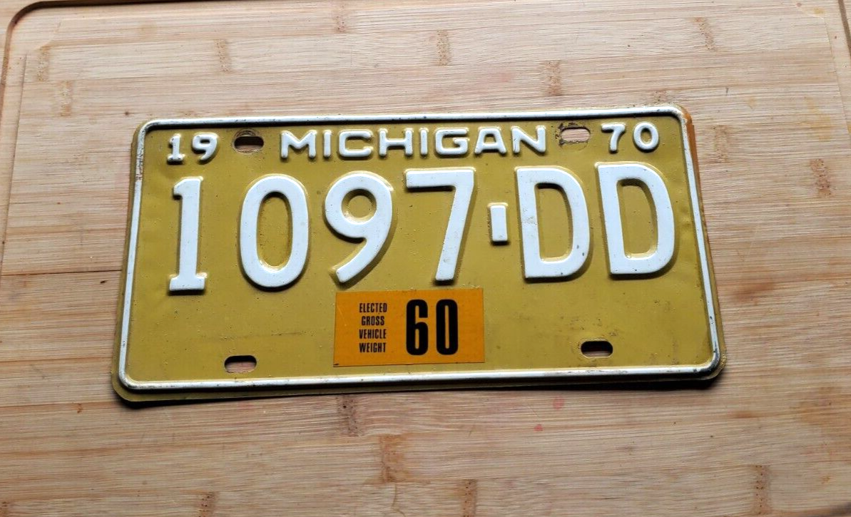 Vintage 1970 Michigan license plate - 1097-DD | eBay