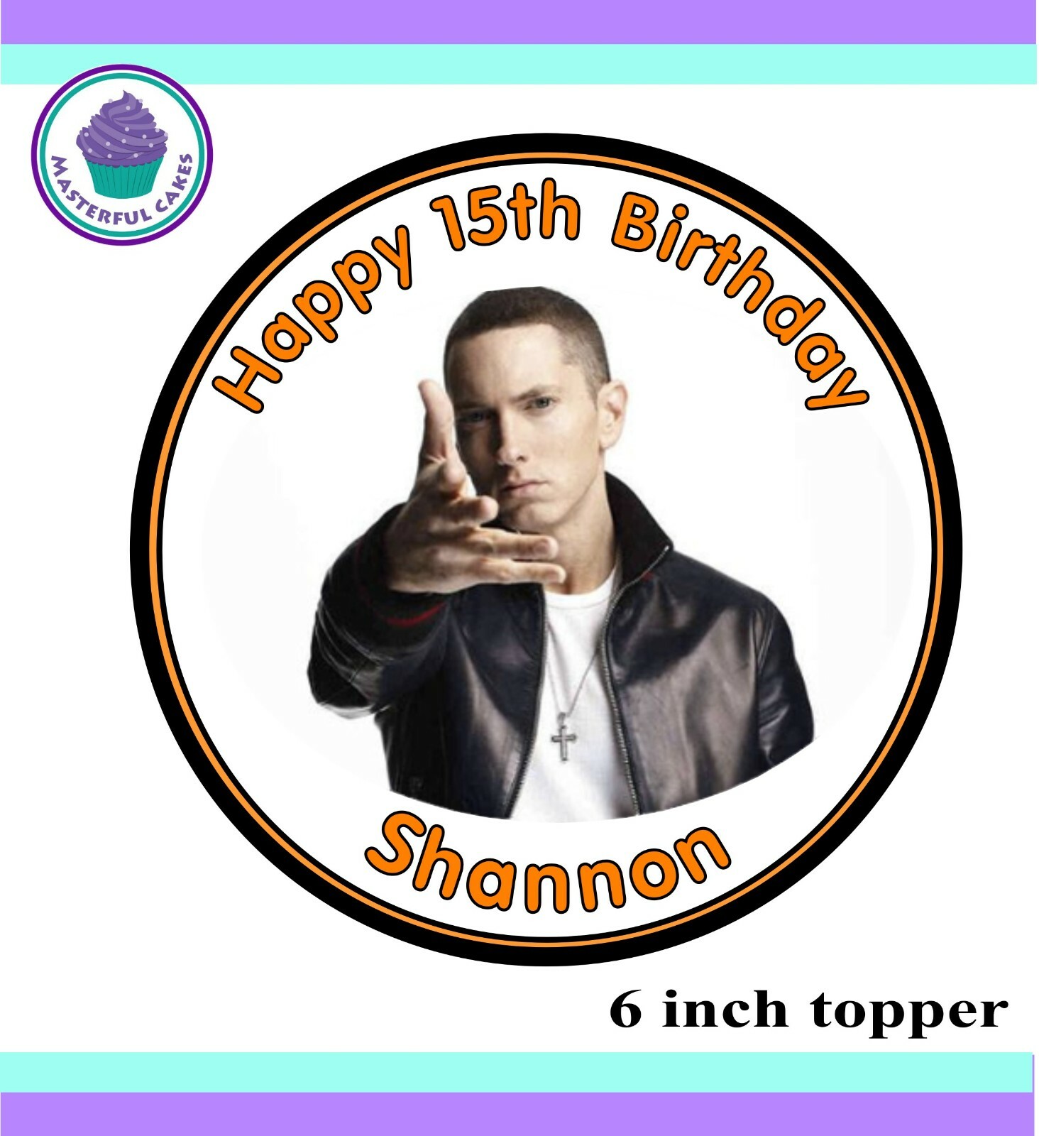 Eminem Design Icing or Wafer paper Toppers PRE-CUT in various sizes ...