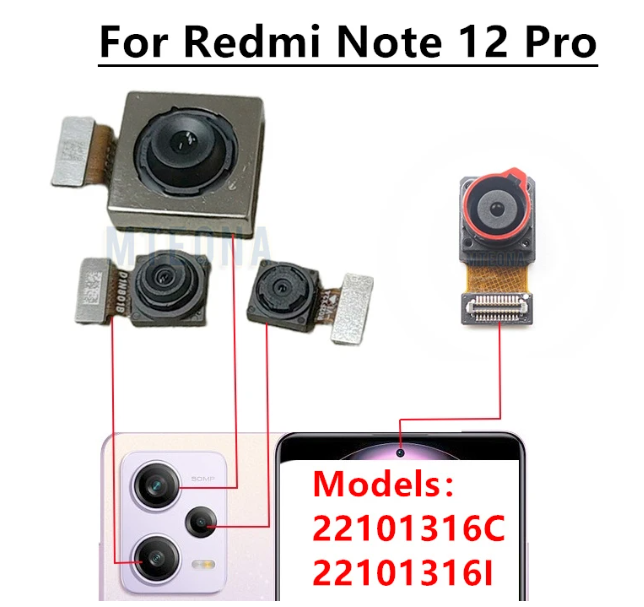 Front Back Camera For Xiaomi Redmi Note 12 Pro Rear Backside Selfie ...