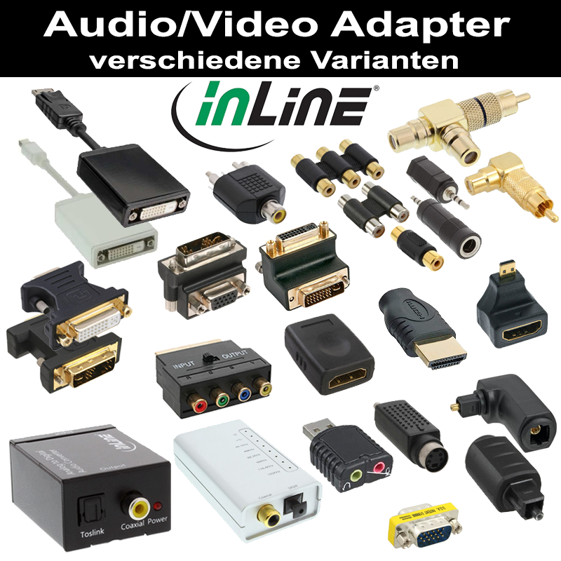 InLine Video Adapter versch. Arten Displayport USB DVI Gender-Changer ...