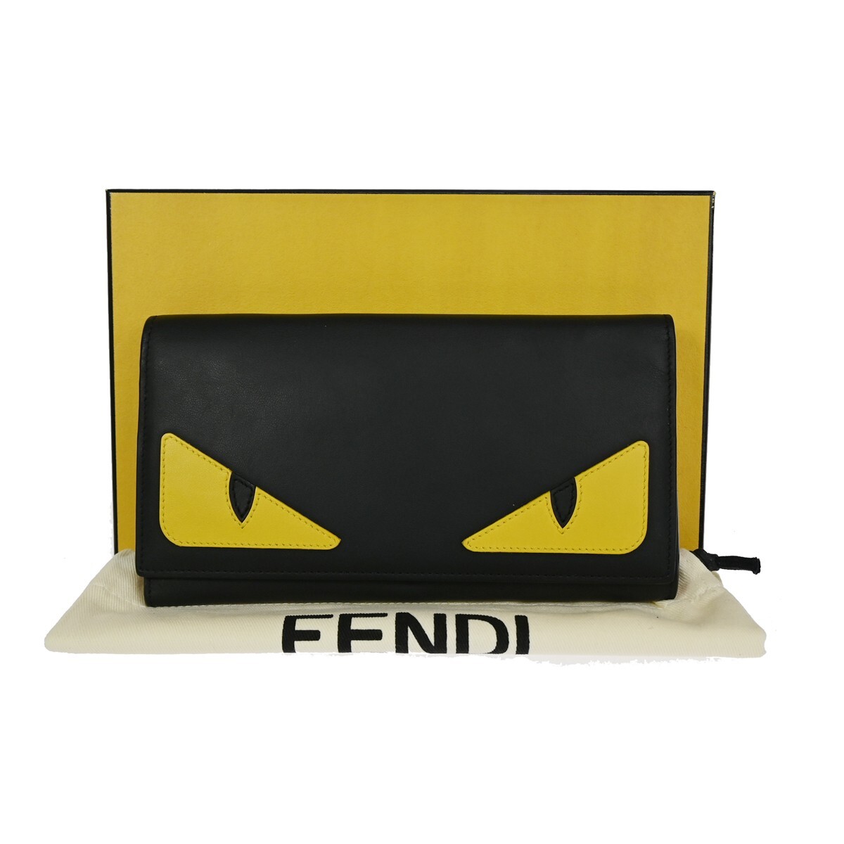 FENDI Logo BAG BUGS Long Bifold Wallet Purse Leather … - Gem