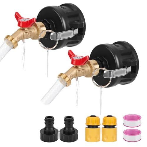 IBC Tote Adapter 2 PCS, 2" Cam Lock for 275-330 Gallon IBC Tote Tank ...