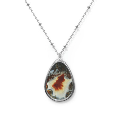 Oval Necklace with Original Art Design (Bleeding Star) | eBay