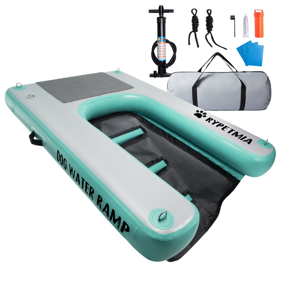 RYpetmia Large Inflatable Pup Plank Dog Water Ramp Pool Ramp Dog ...