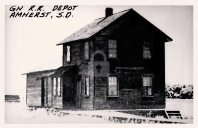Amherst SD South Dakota GN R.R. Depot Train Station RPPC Photo Postcard ...