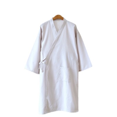 Men Cotton Waffle Robe Loose Fit Lace Up Kimono Bathrobe Lightweight ...