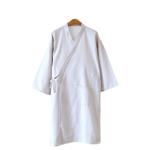Men Cotton Waffle Robe Loose Fit Lace Up Kimono Bathrobe Lightweight ...