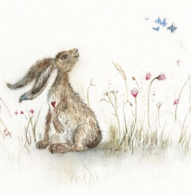 Hare ~ Butterfly Breeze ~ Sarah Reilly ~ Love Country ~ Blank Card ...