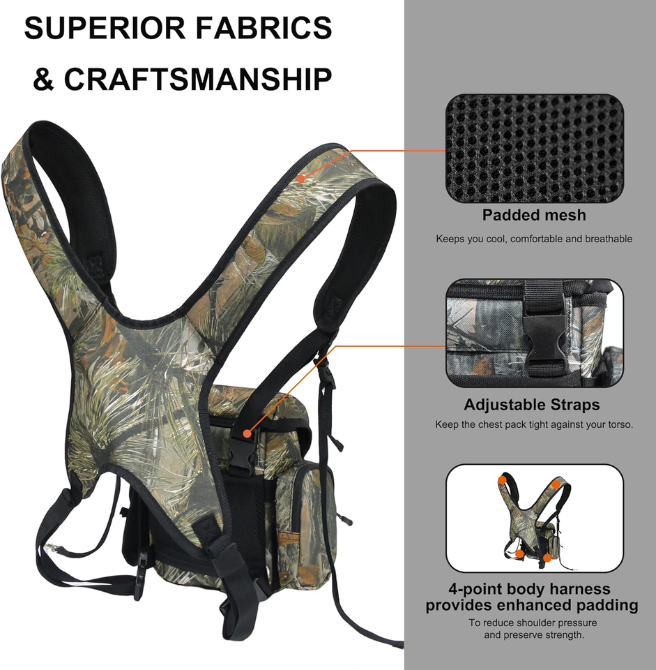 Binocular Harness Chest Pack, Bino Case with Rangefinder Pouch, Bino ...