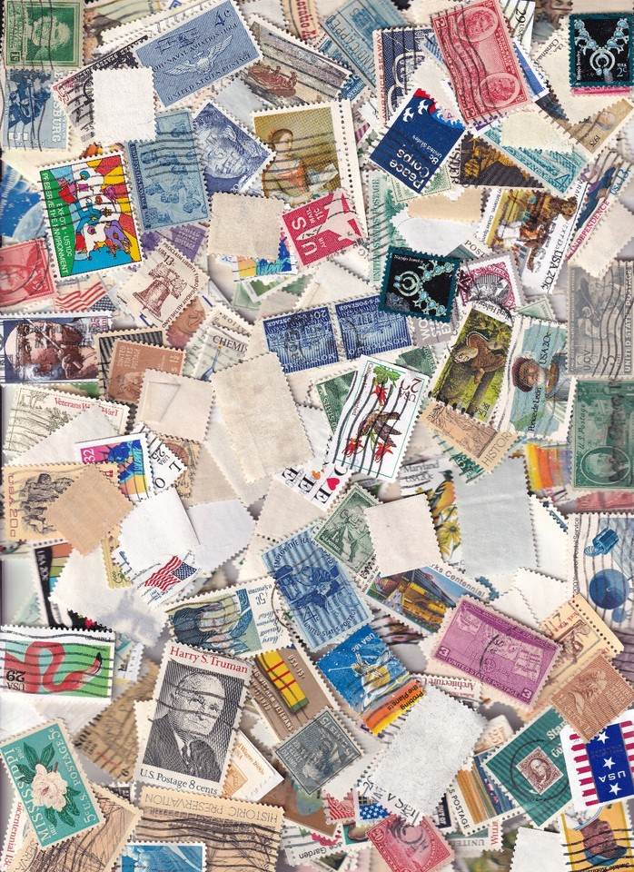 1000 Used U.S. Stamps Off Paper Mixed Lot Bulk Variety Duplicates ...