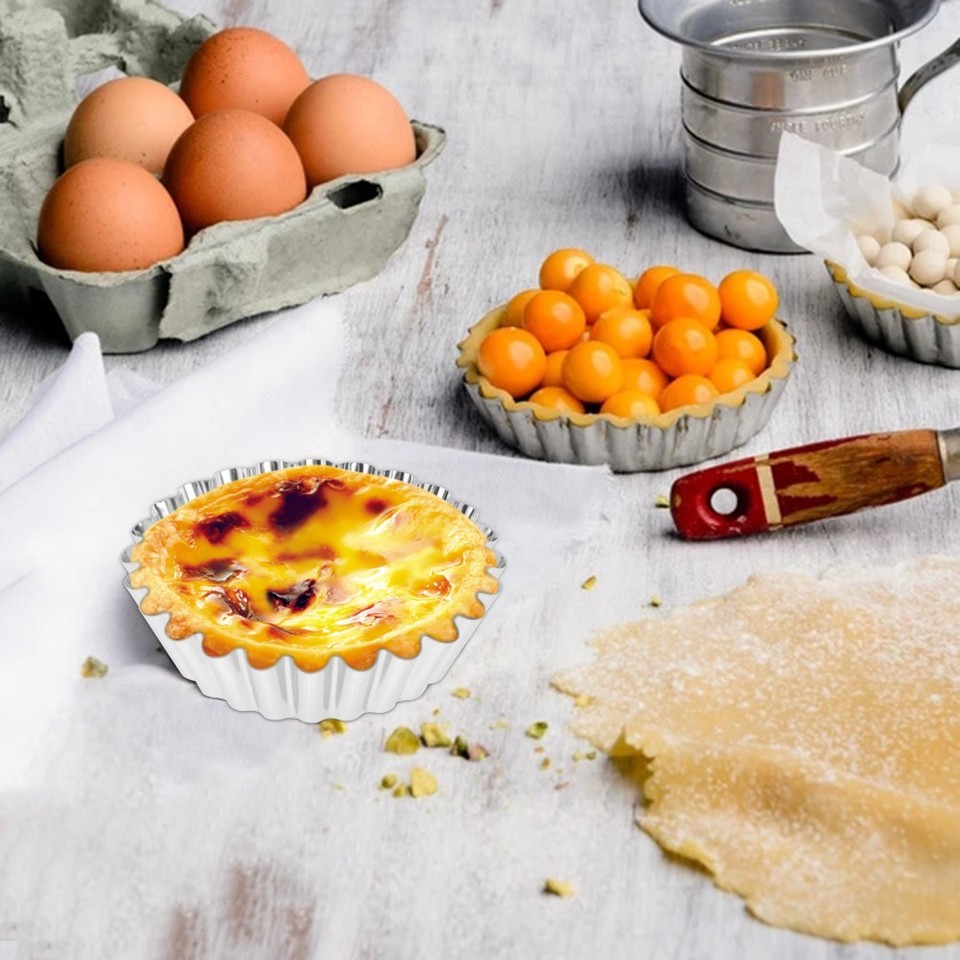 12 pcs nonstick tart mold egg tart making mold egg tart pan Egg Tart ...
