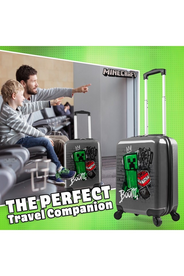 Minecraft Kids 19" Trolley Bag Suitcase Luggage Travel Bag Lightweight ...