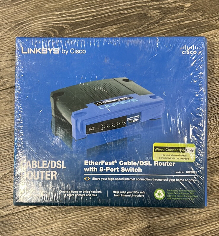 Linksys Cisco Cable DSL Router 8 Port Switch EtherFast NEW Model ...