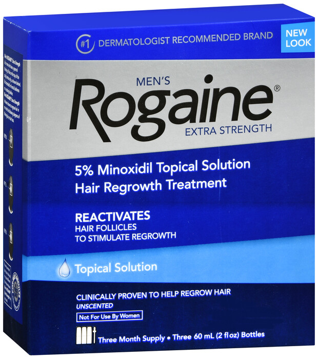 Men's ROGAINE 5% Minoxidil Solution Extra Strength 3 Month Supply 60ml ... Men's ROGAINE 5% Minoxidil Solution Extra Strength 3 Month Supply 60ml ...