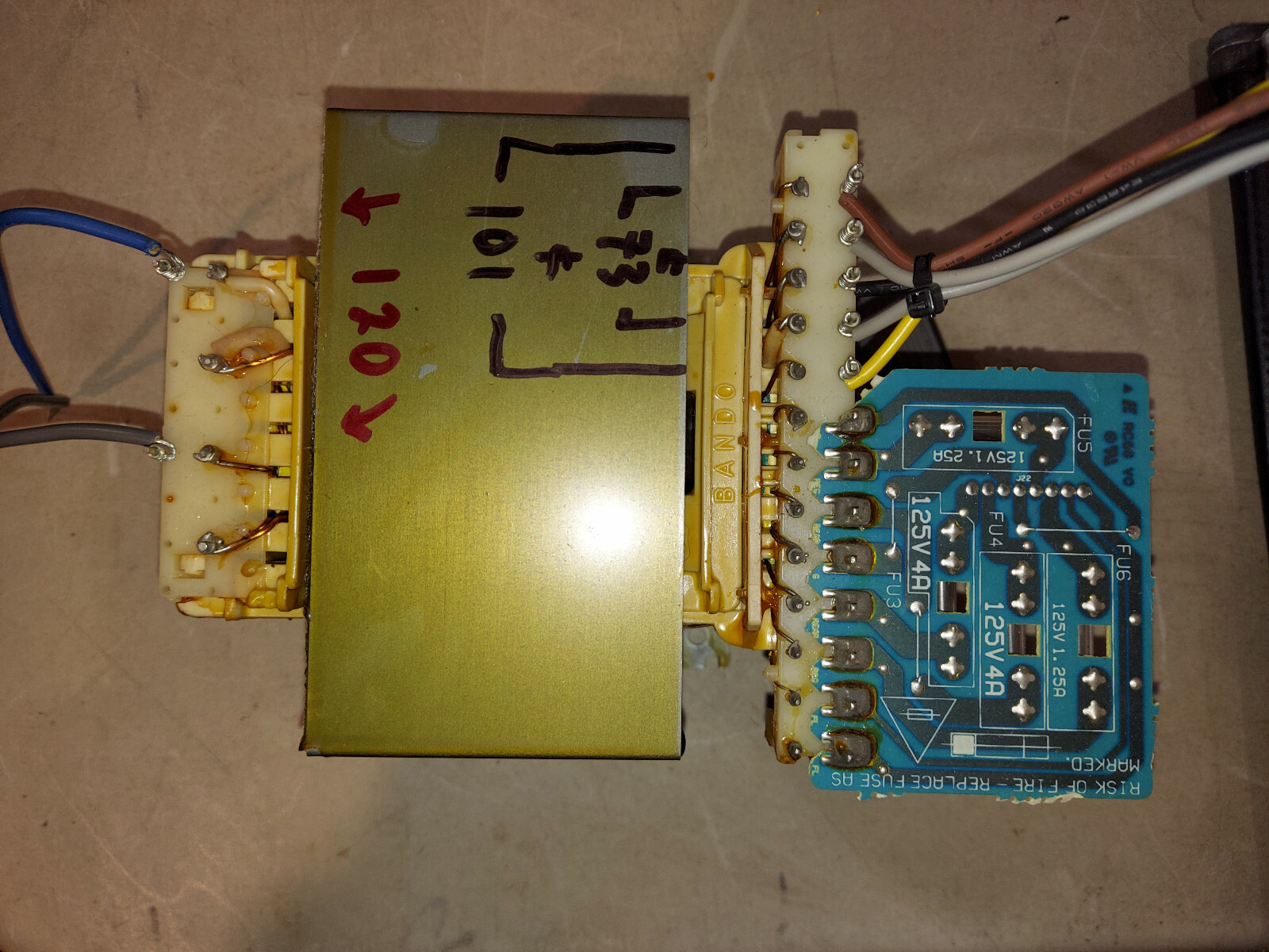 21YY15 BANDO BD21A15F-0002 TRANSFORMER: 120VAC --> (36.5, 73, 50.5, 101 ...