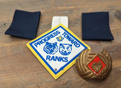 Cub Scout Wolf Rank Neckerchief Slide Embossed Metal BSA Boy Scouts Of ...