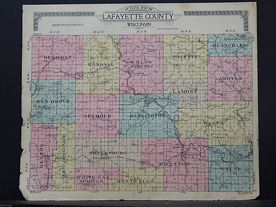 Wisconsin, Lafayette County Map 1910 Q2#27 | eBay