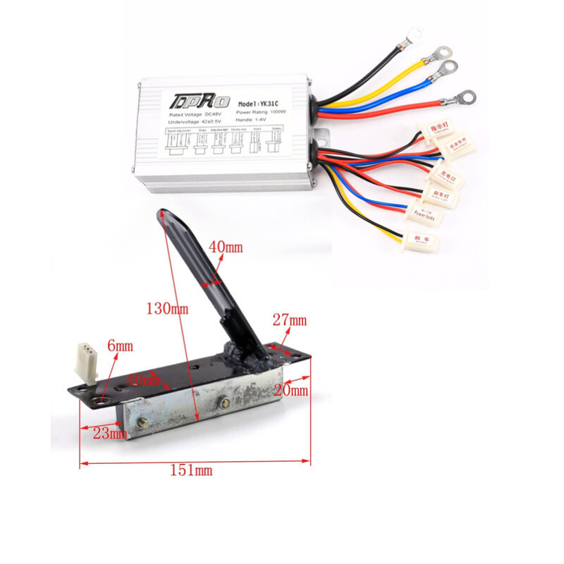 48V 1000W Brush Motor Kit Controller Electric Tricycle Razor MX500 ...