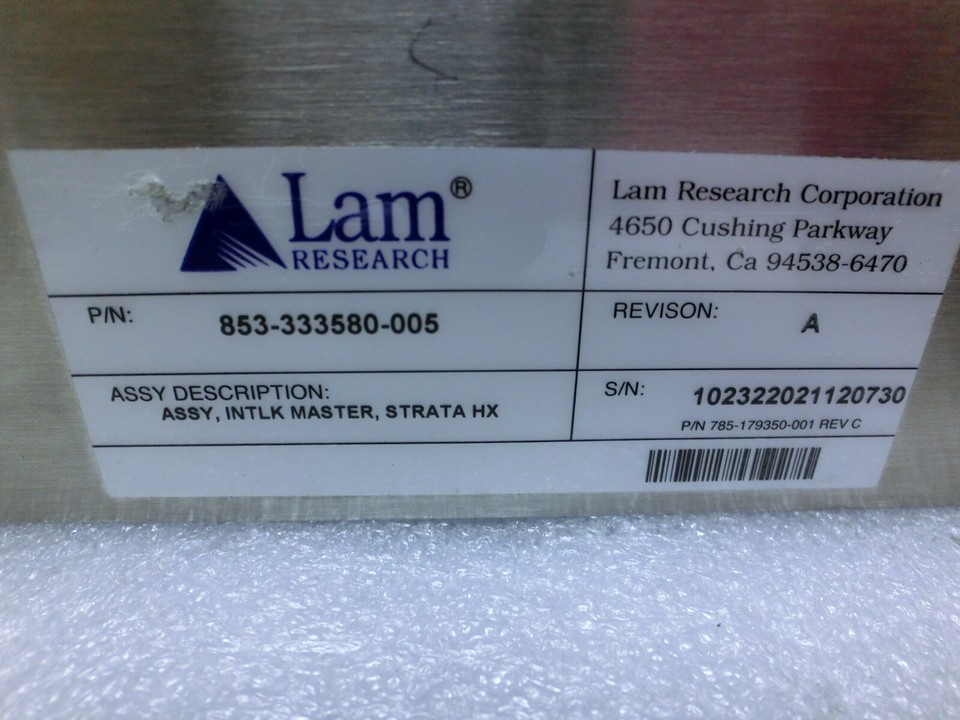 Lam Research 853-333580-005 Rev A Assy INTLK Master,Strata HX,Used,USA ...