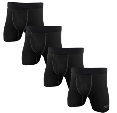 Reebok Men's 4-Pack Performance Boxer Briefs for Pack (2 or 4 Boxers ...