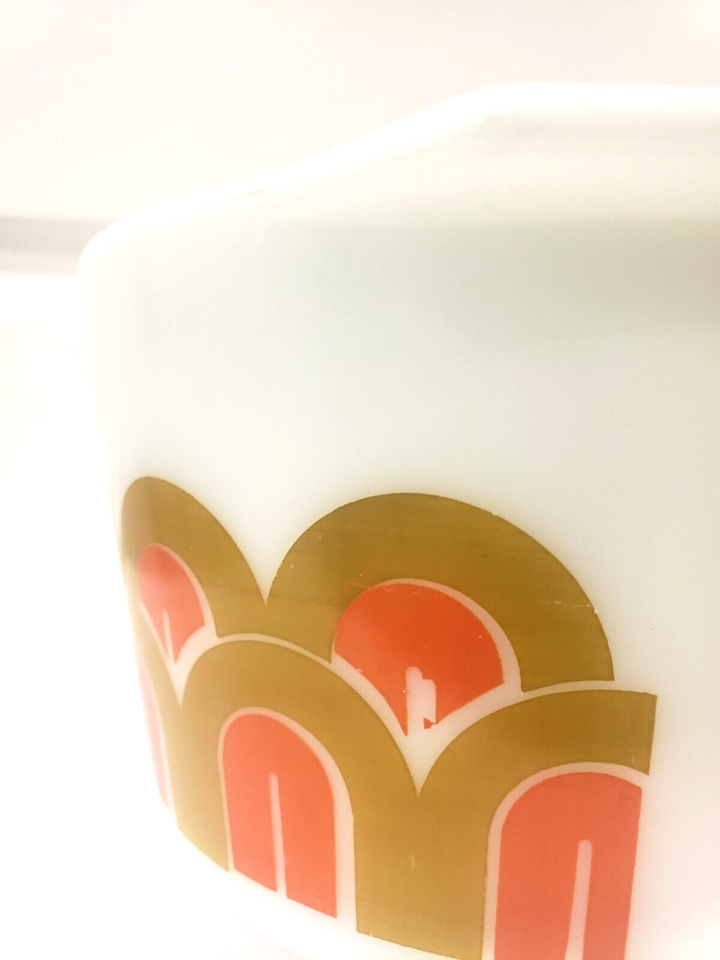 Vintage Pyrex Arches Fish Scales 343 Orange 1-1/2 QT Mixing Bowl 1971 ...