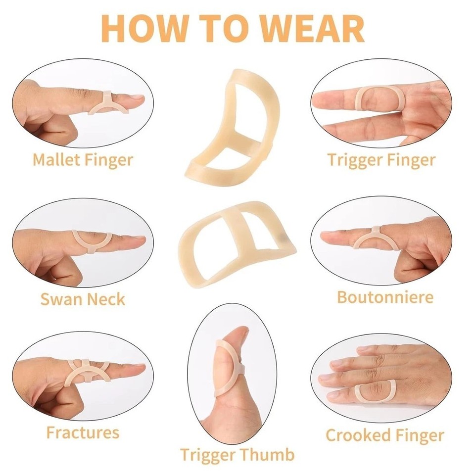 Oval Finger Splints, 5PCS Oval Trigger Finger Splint for Size 6,7,8,9 ...