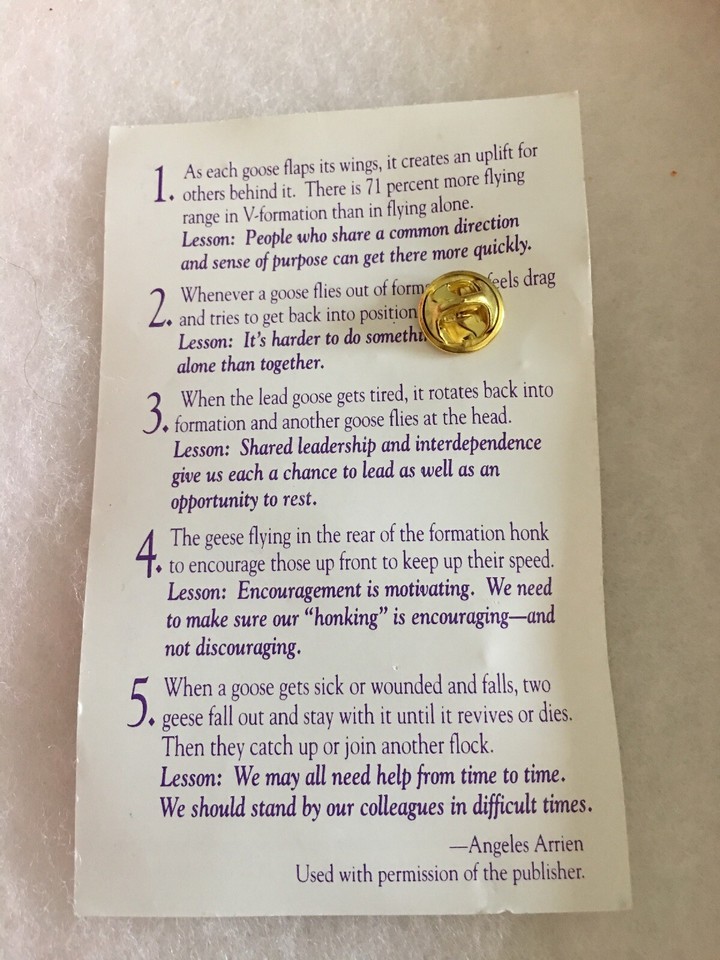 Canadian Geese Flock Lapel Pin Inspirational Pin Bird Brooch Tie Tack ...