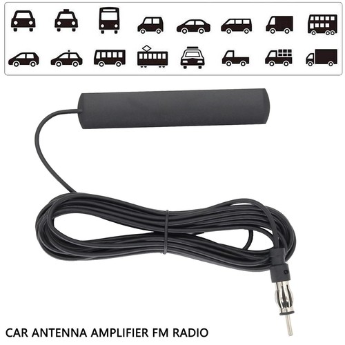 Universal Car Hidden Amplified Antenna AM/FM Radio Ariel 12V Electroni ...