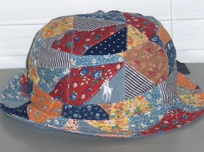 POLO RALPH LAUREN Men's Cotton Patchwork Pony Bucket Hat Cap Lid, NWT ...