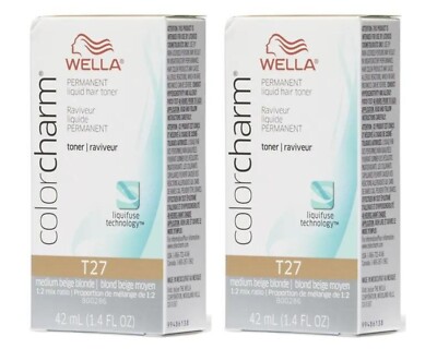 Wella Color Charm [T27] Medium Beige Permanent Liquid Hair Color Toner ...