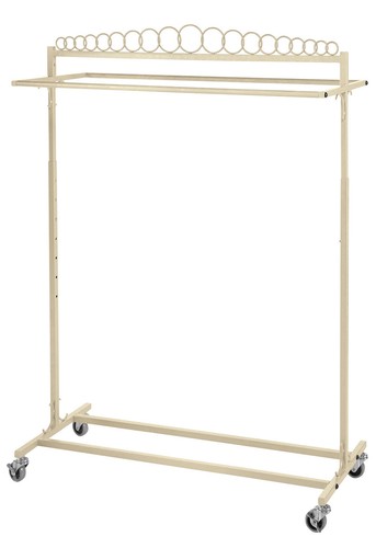 Boutique Ivory Double-Rail Rolling Clothes Rack | eBay
